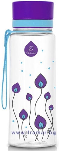 ЕКО БУТИЛКА EQUA ЛИЛАВИ ЛИСТА 400 / 600 мл. | NewAge.bg