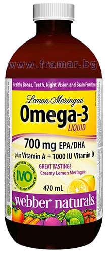 ОМЕГА-3 + ВИТАМИНИ А + Д течна форма 470 мл. УЕБЪР НАТУРАЛС | NewAge.bg