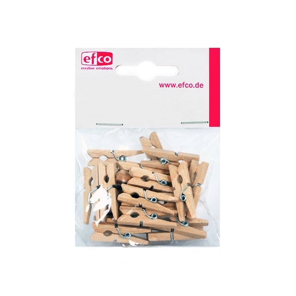 Дървени щипки за дрехи, 30 mm, 25 броя, небоядисани | NewAge.bg